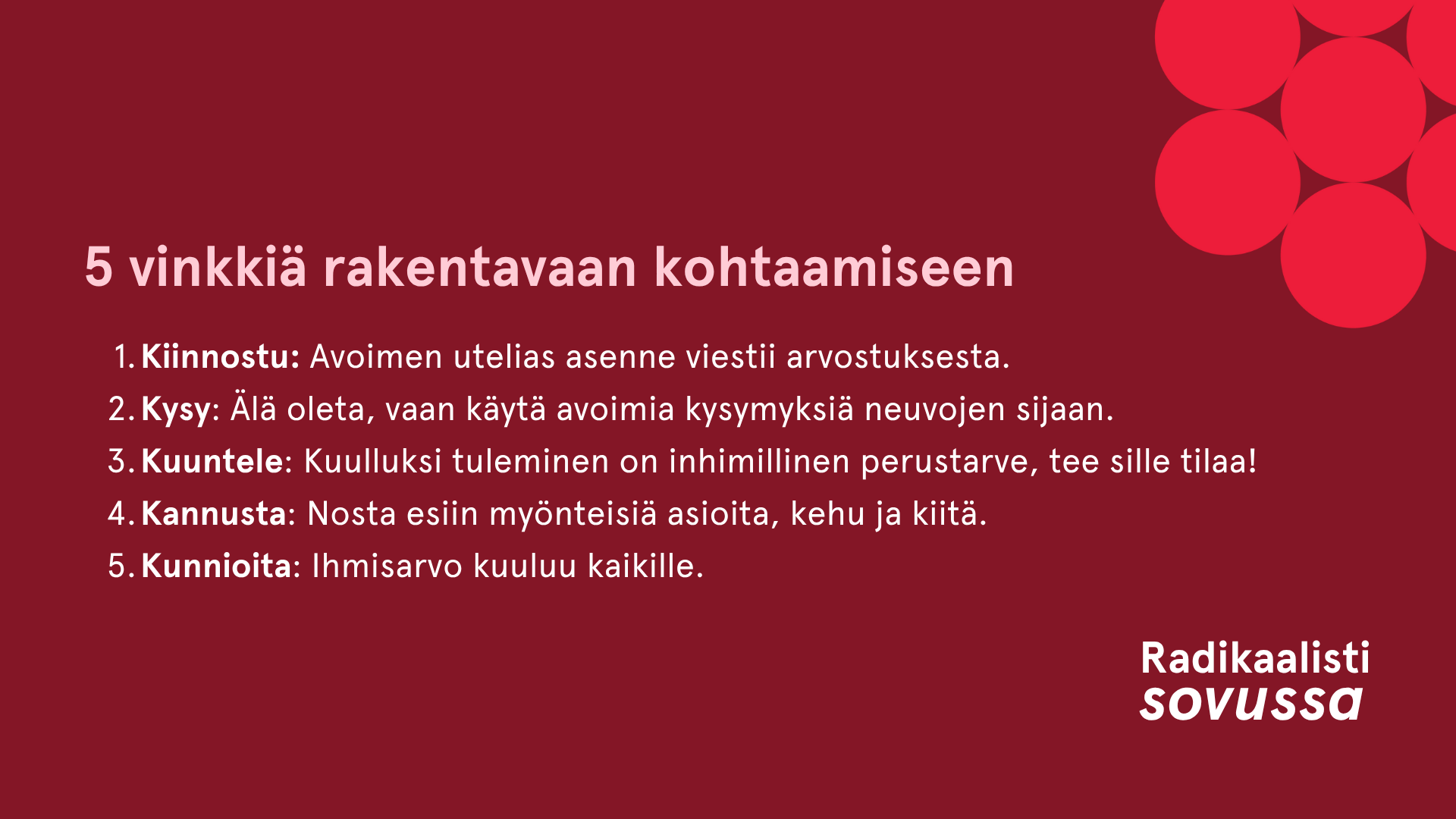 5 vinkkiä rakentavaan kohtaamiseen | Diakonissalaitos